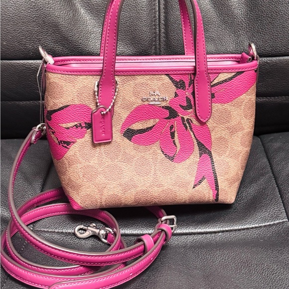 Coach | Bags | Coach City Mini Tote Bag In Signature Canvas With Bow ...